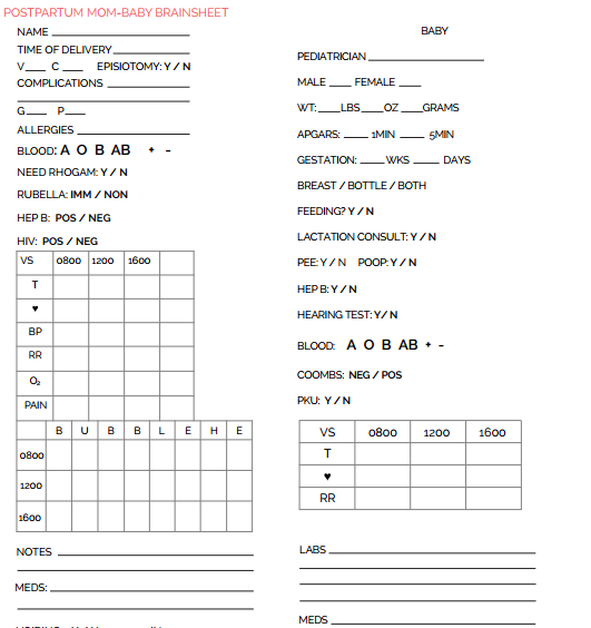 Ultimate Nursing Report Sheet Database & Free Downloads
